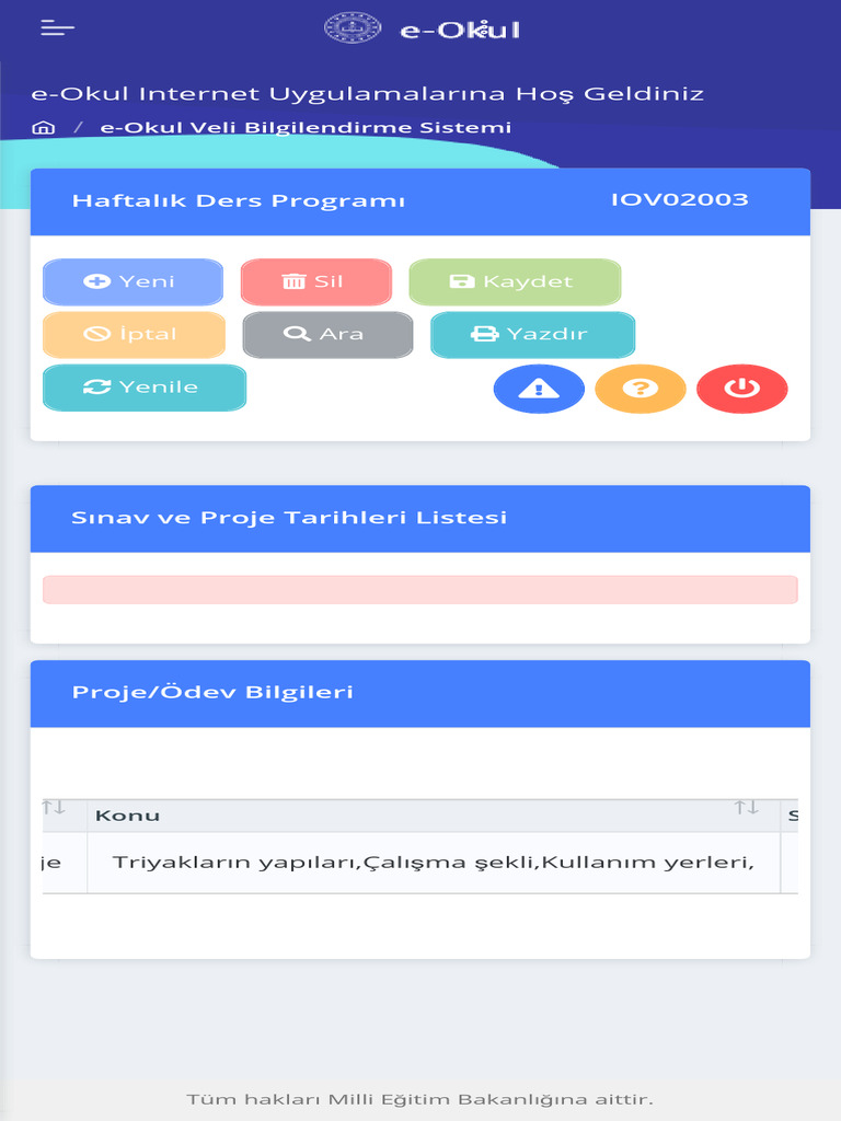 E-Okul İlkÖğretim Uygulamaları | PDF