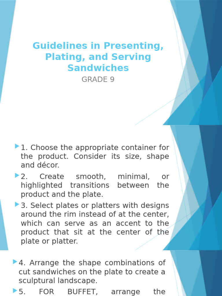 Guidelines in Presenting, Plating, and Serving | PDF