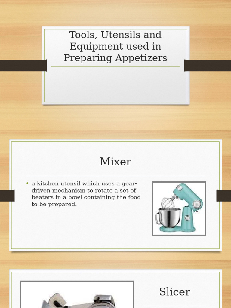 Kitchen Tools for Appetizer Prep | PDF | Foods | Cooking