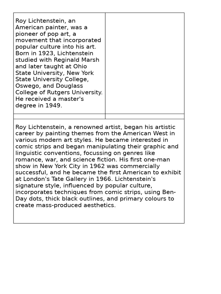 Roy Lichtenstein | PDF | History