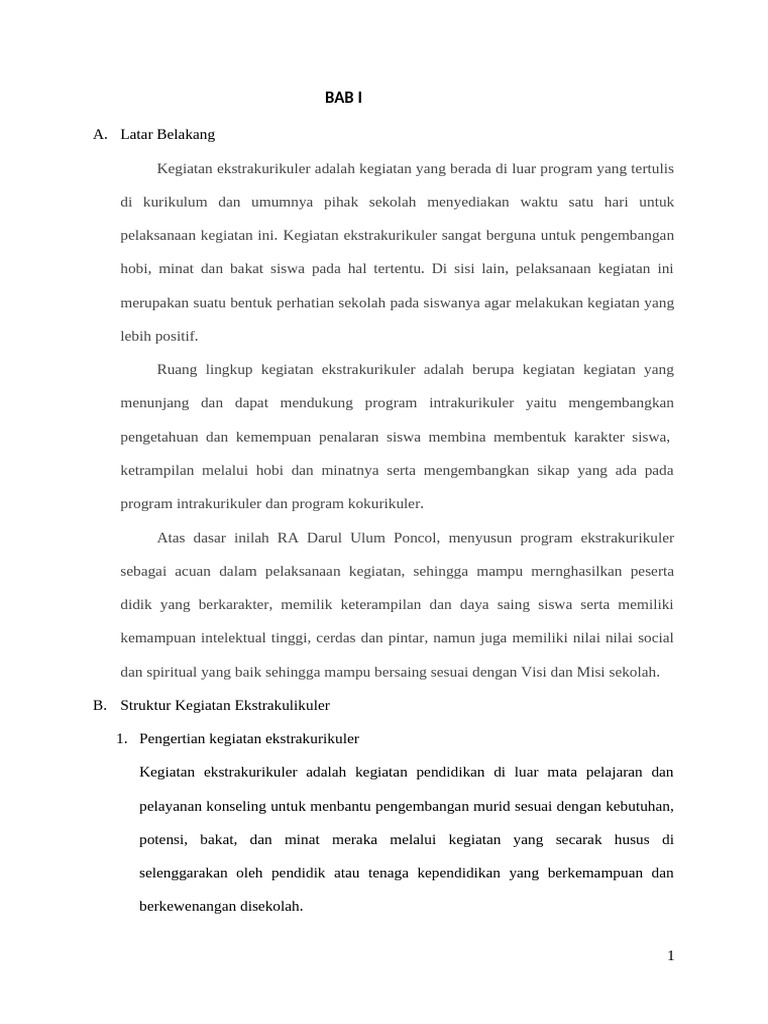 Laporan Kegiatan Ekstrakurikuler | PDF | Seni