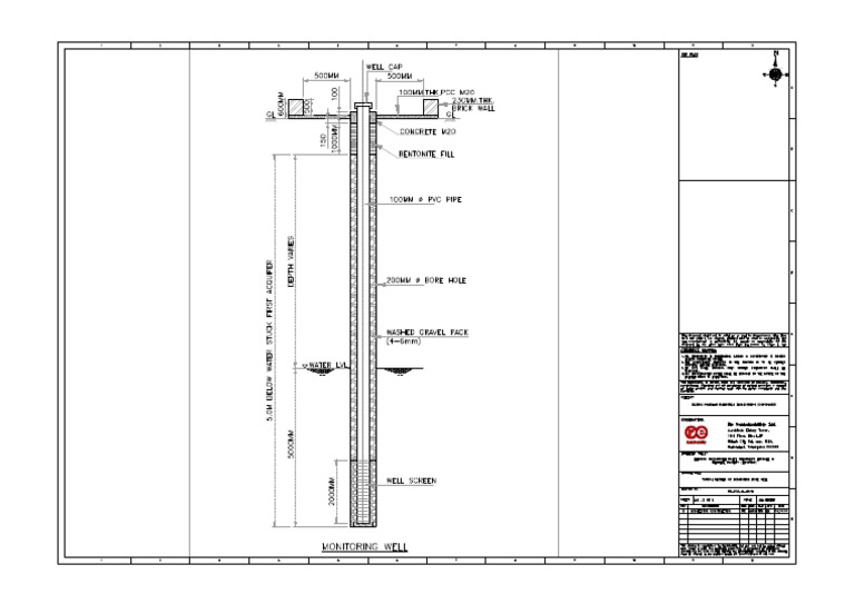 Typical Section of Monitoring Bore Well | PDF