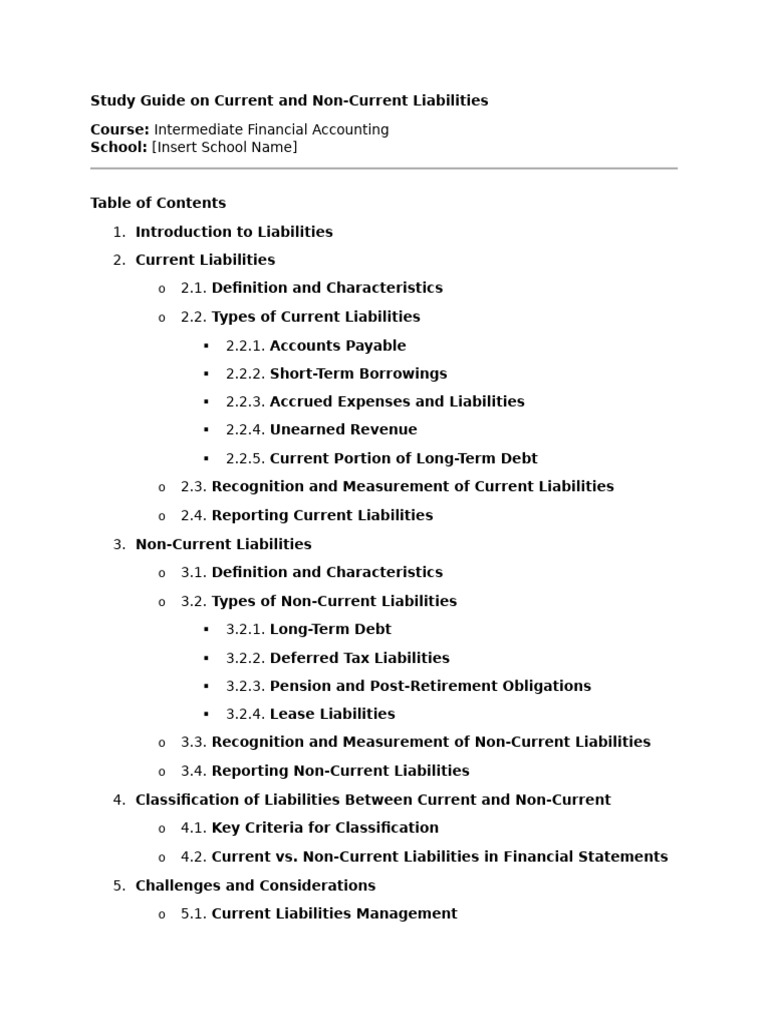 Study Guide On Current and Non-Current Liabilities | PDF | Current ... Study Guide On Current and Non-Current Liabilities | PDF | Current ...