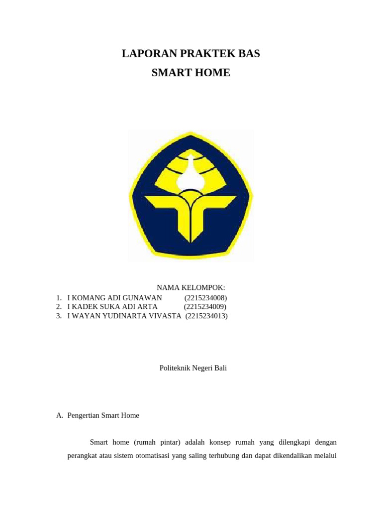 Laporan Bas Smart Home | PDF | Griya & Taman | Komputer