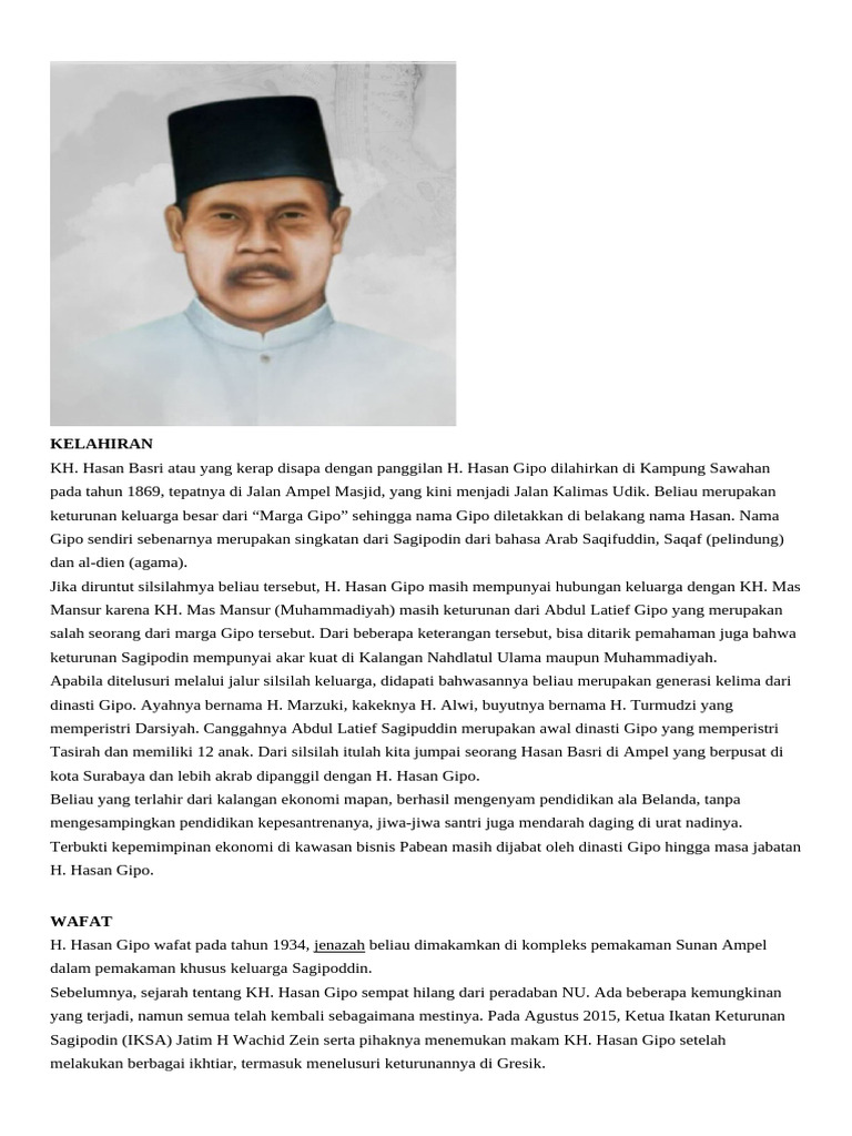 Biografi KH. Hasan Gipo | PDF | Sejarah