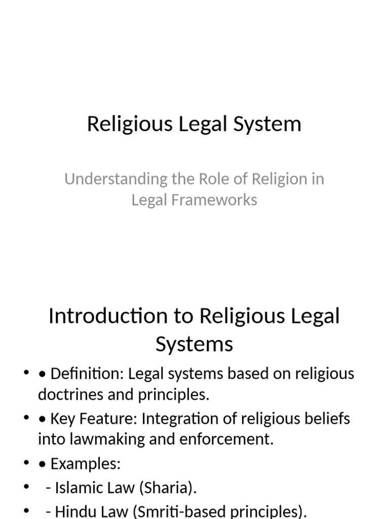 Overview of Religious Legal Systems | PDF | Politics | Social Science
