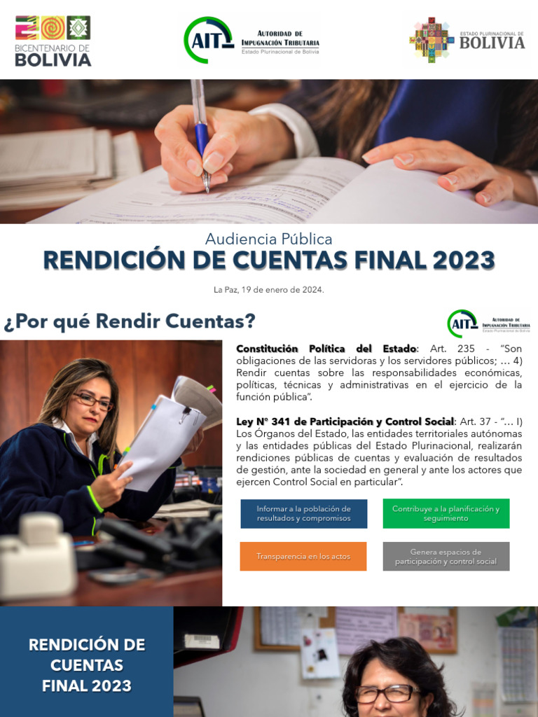 Rendicion de Cuentas 2023 Final | PDF | Responsabilidad | Presupuesto