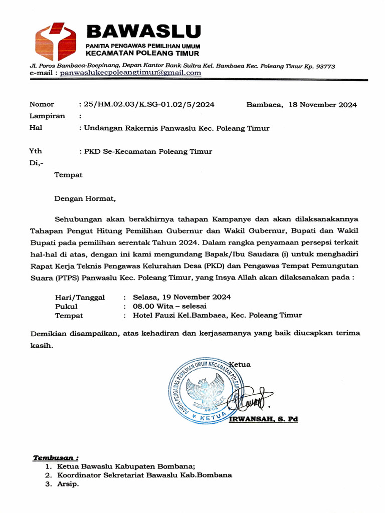 Undangan Rakernis PKD | PDF