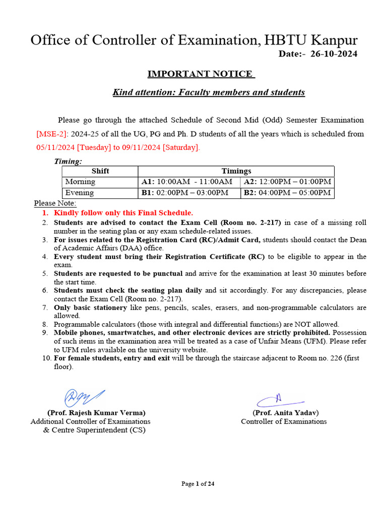 MSE-2nd Final Schedule 2024-25 | PDF | Qualifications | Vocational Education