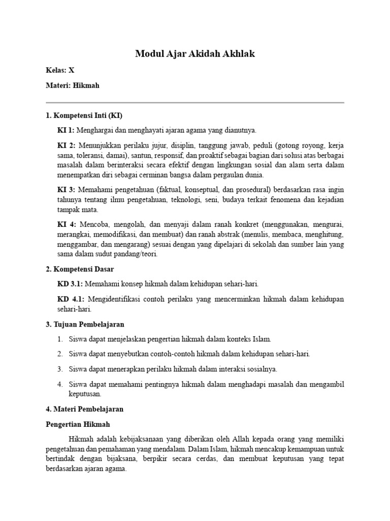 Pengertian dan Contoh Hikmah dalam Islam | PDF | Karier & Perkembangan