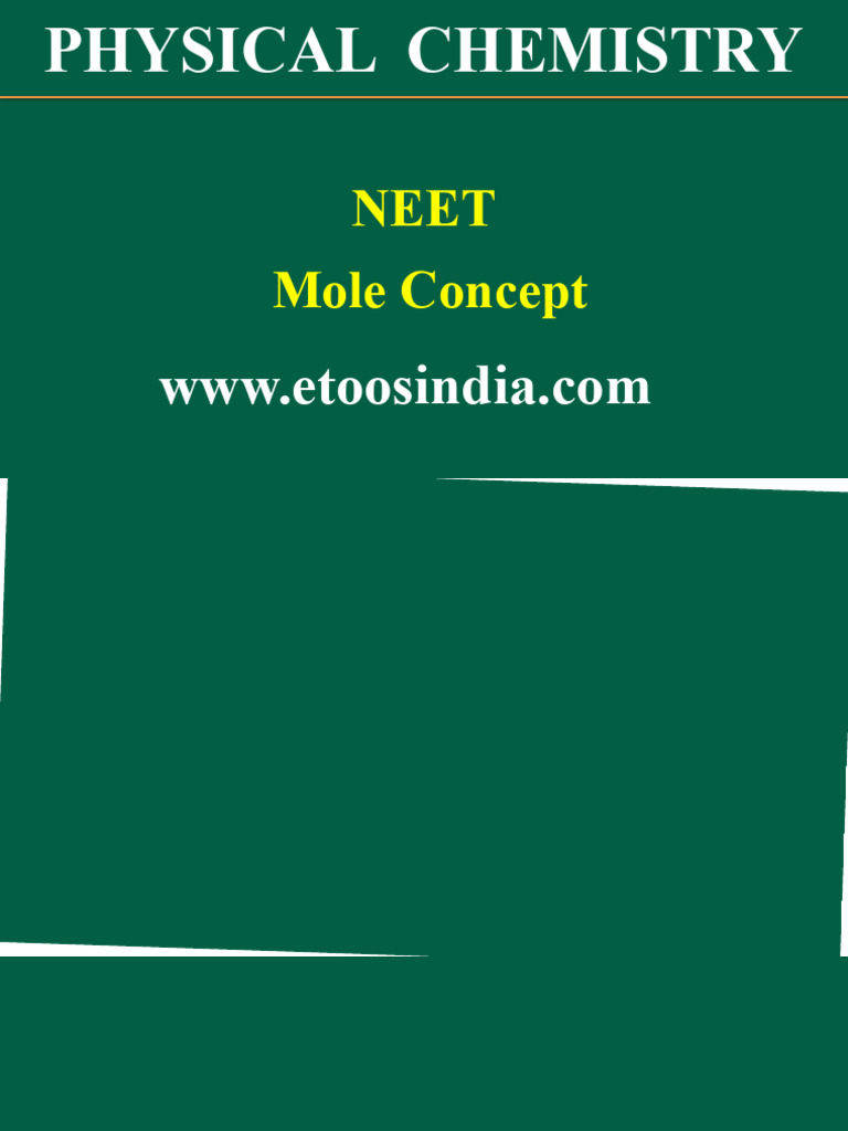 Mole Concept - L-2 JH SIR PDF | PDF | Mole (Unit) | Molecules