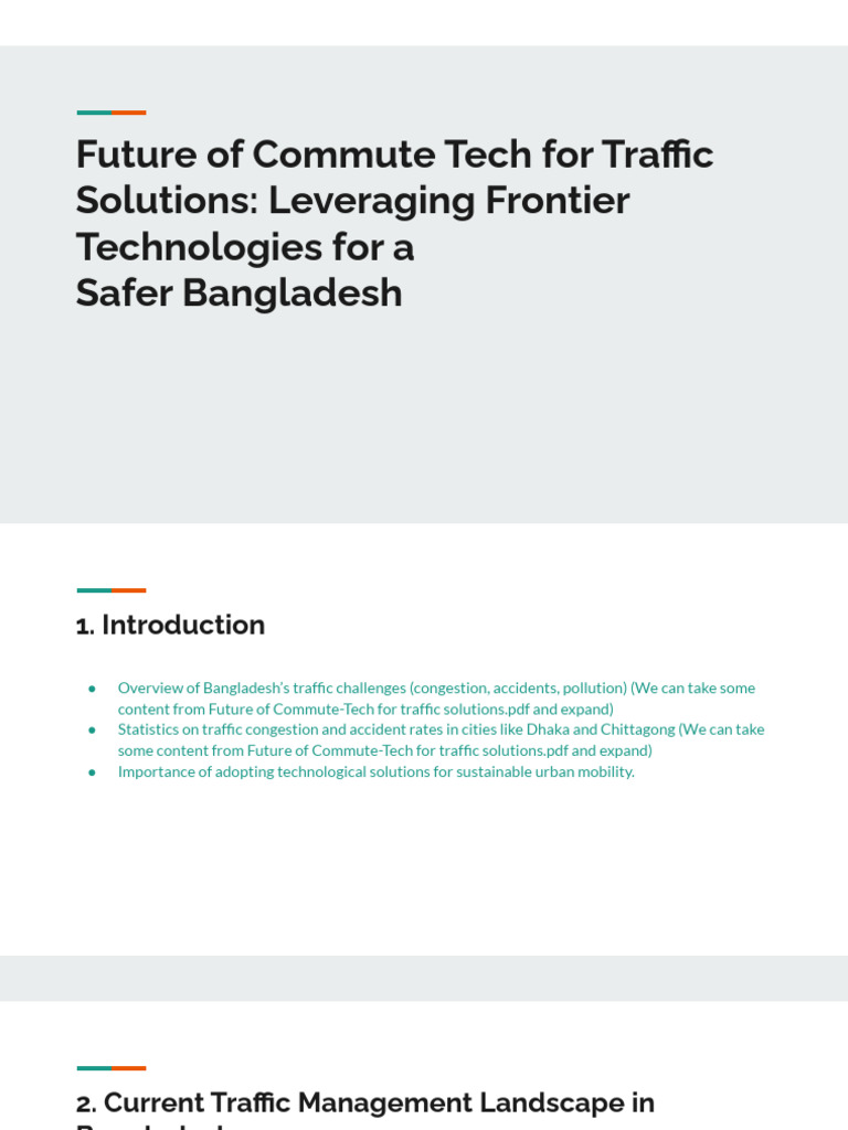 Tech-Driven Traffic Solutions for BD | PDF | Traffic | Internet Of Things