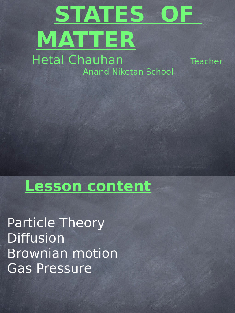 States of Matter .. Class 7 | PDF | Gases | Liquids