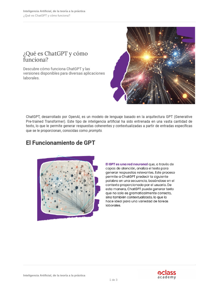 Inteligencia Artificial de La Teoria A La Practica Que Es ChatGPT y Como Funciona | PDF ...