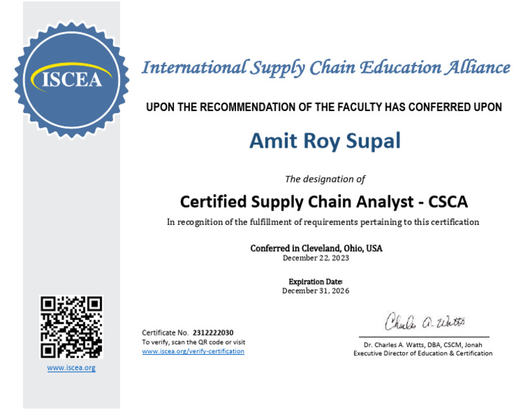 Iscea Csca 2312222030 | PDF