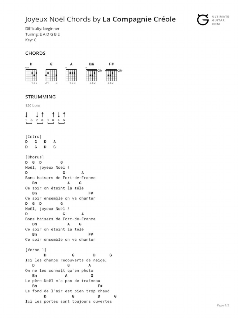 Joyeux Noël Chords | PDF