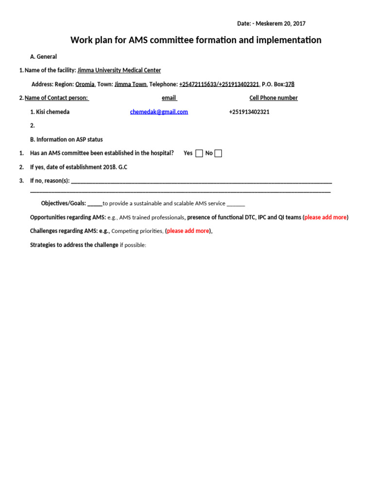 Hopsital AMS - Sample Plan | PDF | Obstetrics And Gynaecology