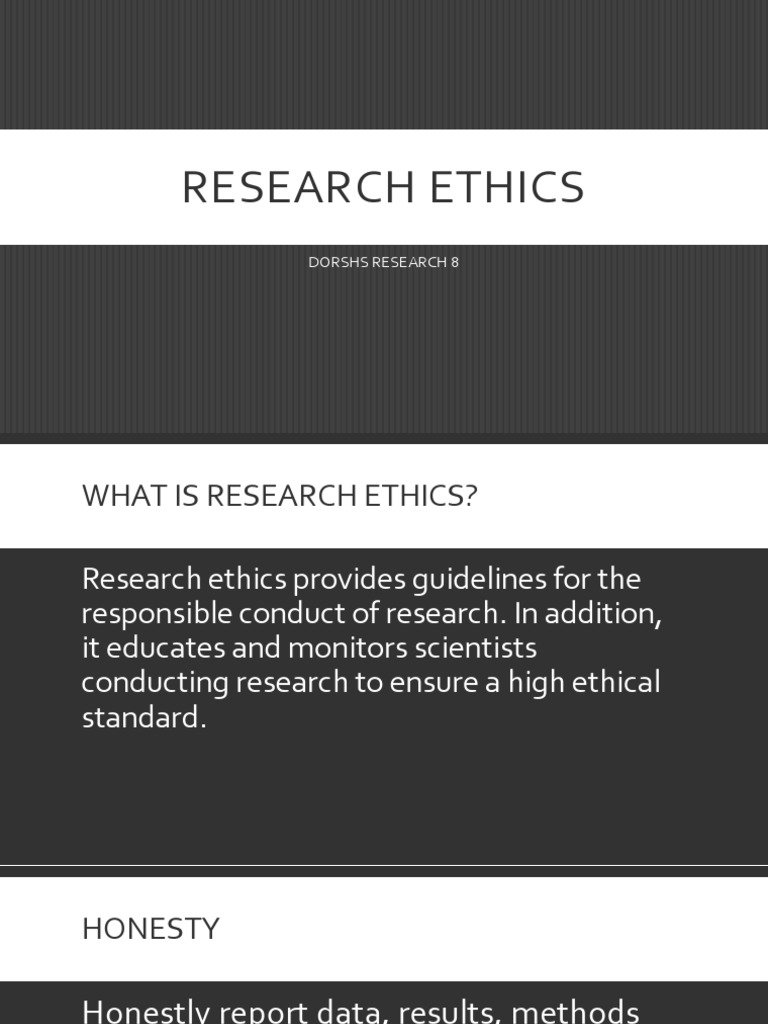 WHAT IS ETHICS IN RESEARCH WHY IS IT IMPORTANT PDF Technical ...