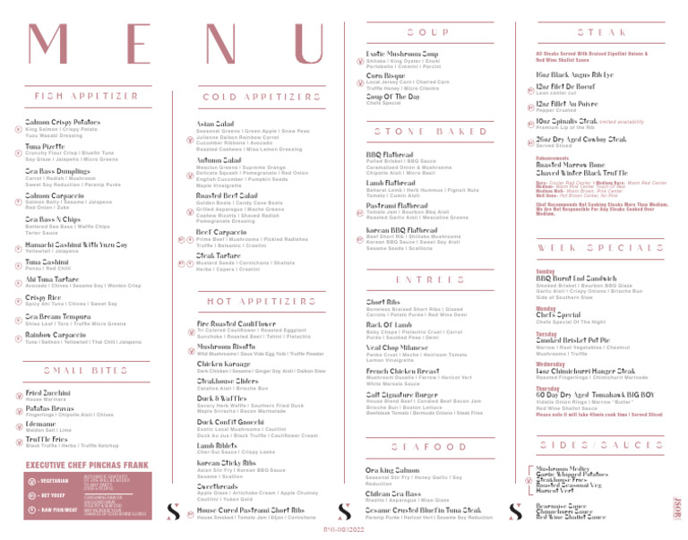 Salt Menu Main | PDF | Sauce | Steak