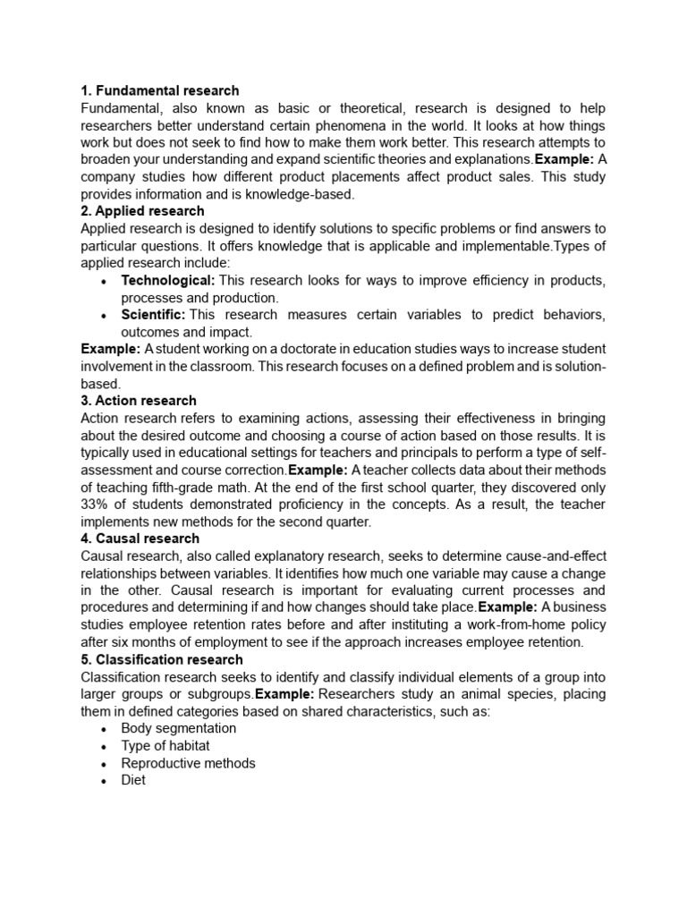 Types-of-research | PDF | Focus Group | Quantitative Research