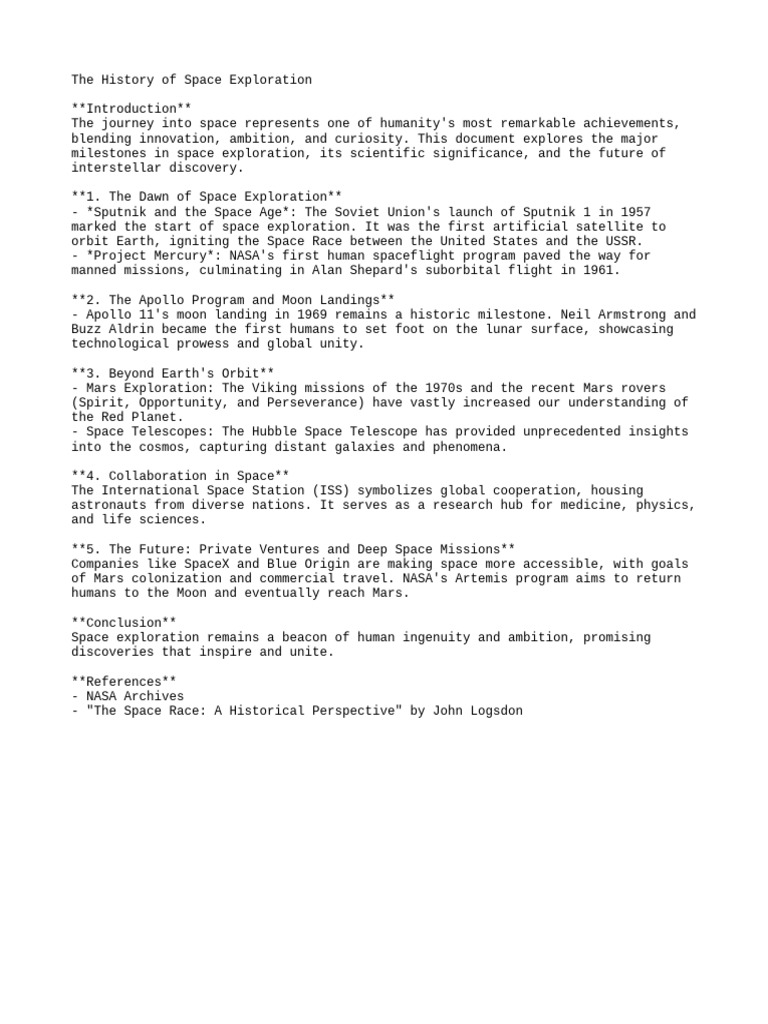 History of Space Exploration | PDF