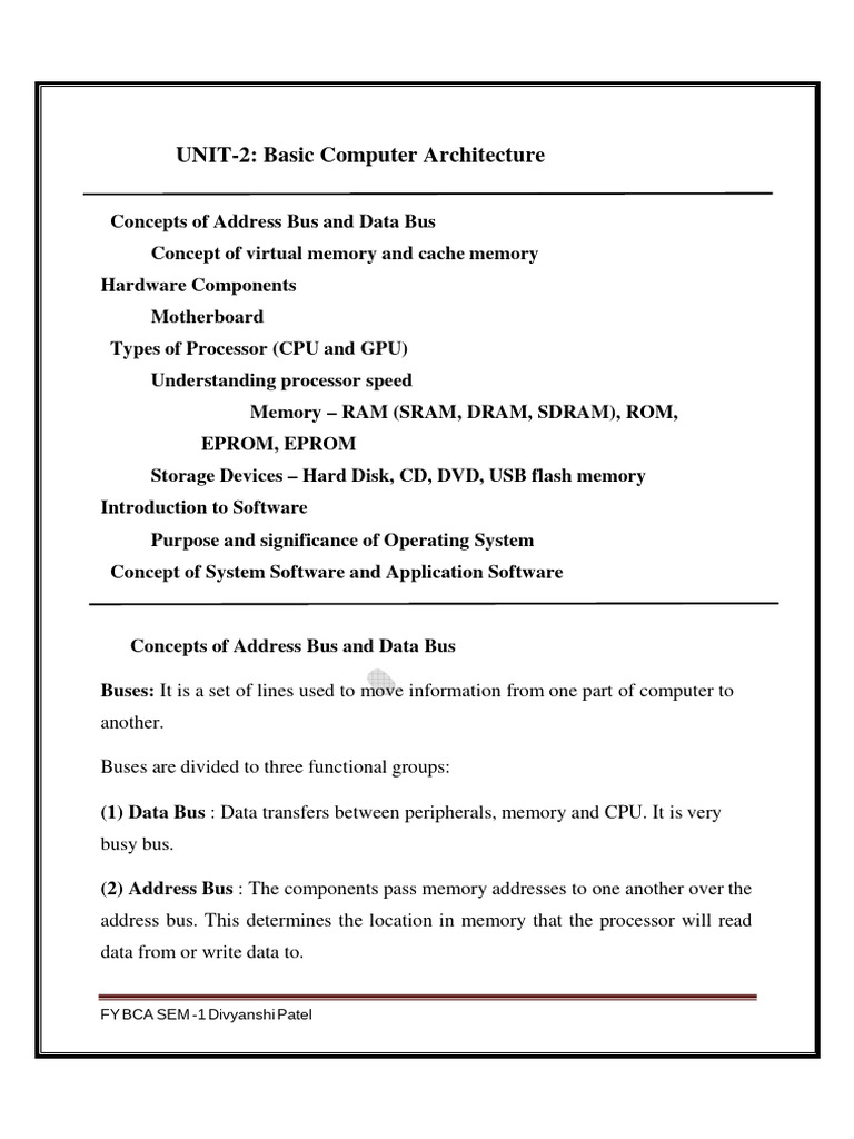 Basic Computer Architecture Guide | PDF | Computer Data Storage | Random Access Memory