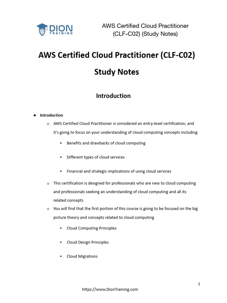 AWS Cloud Practitioner Study Guide | PDF | Cloud Computing | Scalability