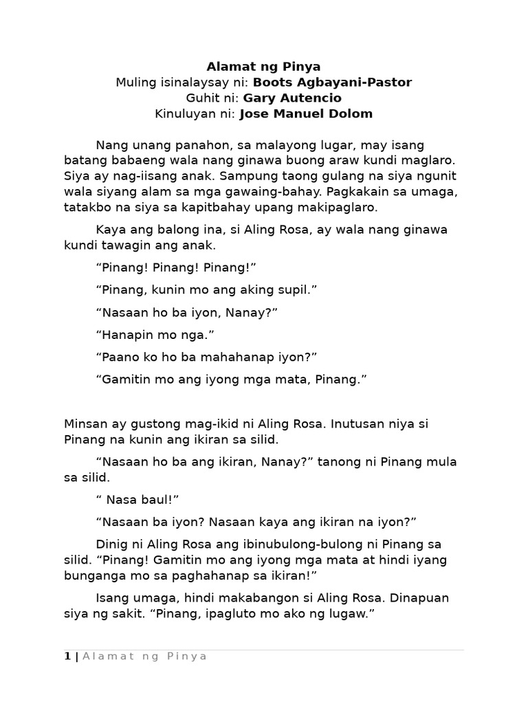 Alamat NG Pinya | PDF