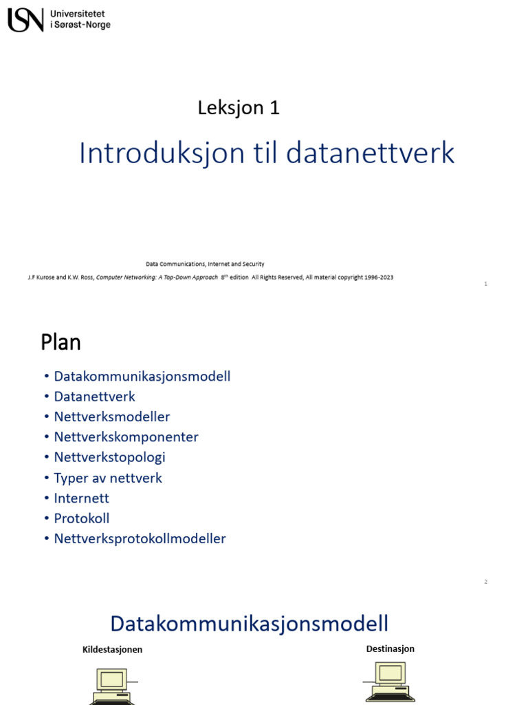 Lek1 - Introduksjon Til Datanettverk - v1 | PDF