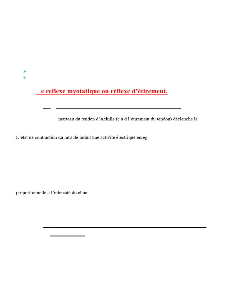 Réflexe Myotatique et Circuit Nerveux | PDF | Synapse | Potentiel d'action
