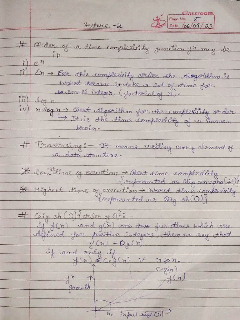 Data Structure and Algorithms Lecture 2 Notes | PDF