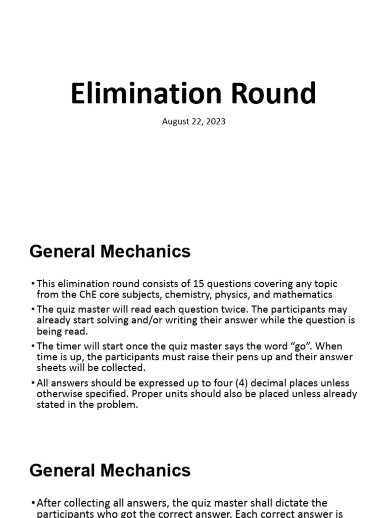 Elimination Round For APCChE | PDF | Electrochemistry | Materials