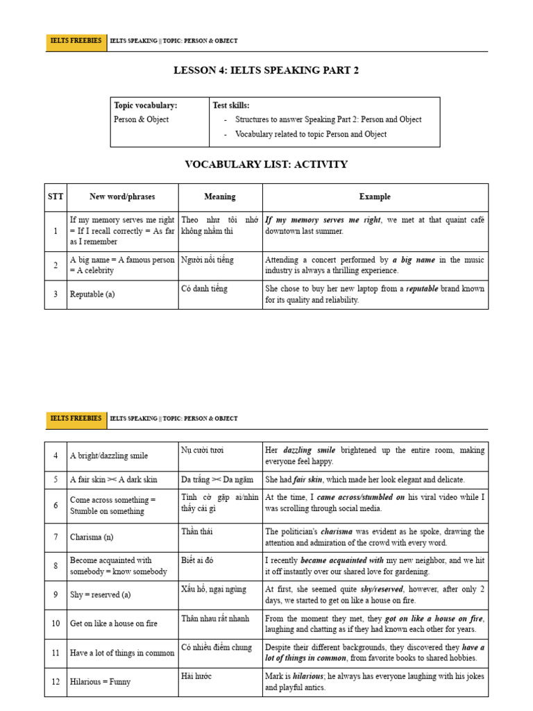 Handout Bu I 4 Ielts Freebies 2 | PDF | Cognitive Science | Cognition