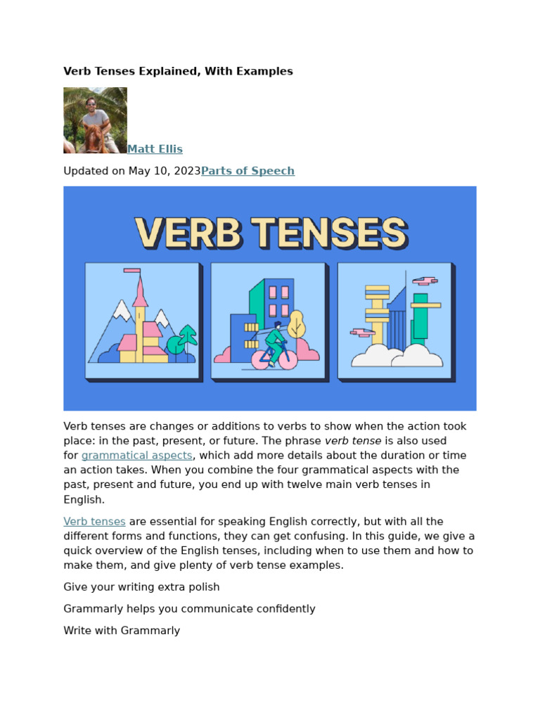 Verb Tenses Explained | PDF | Grammatical Tense | Perfect (Grammar)