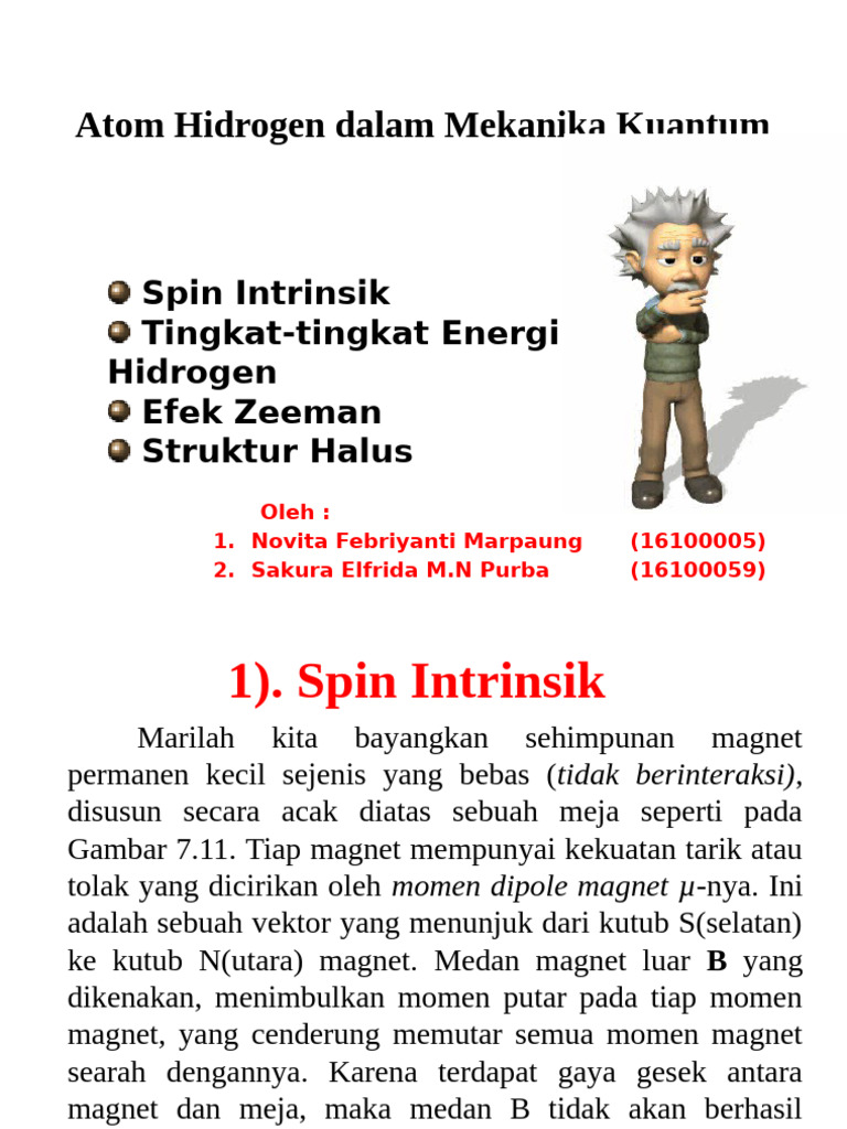 Atom Hidrogen Dalam Mekanika Kuantum | PDF | Sains & Matematika