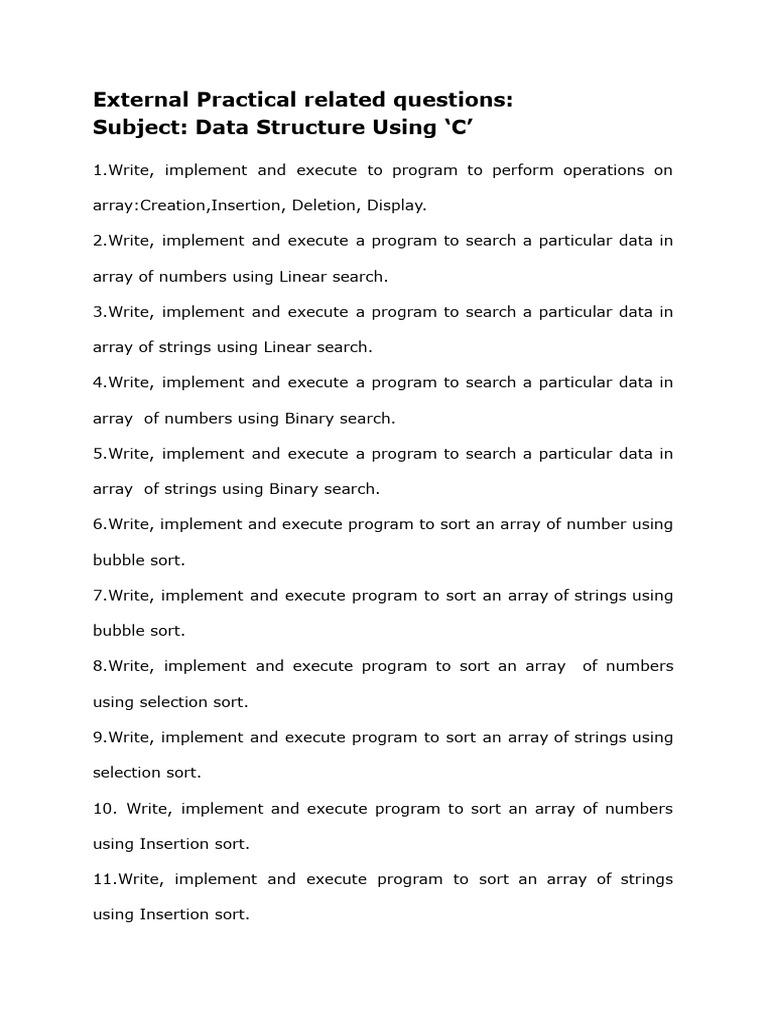 DSU External Practical Related Questions | PDF | Theoretical Computer Science | Algorithms