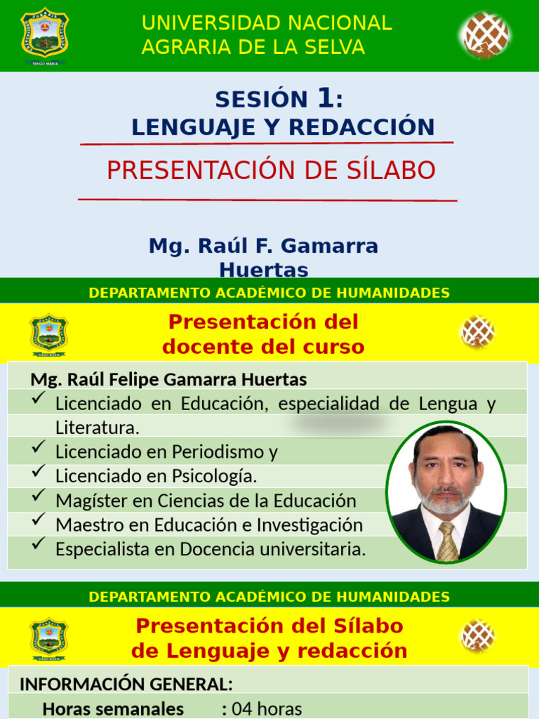 Sesion 01 Presentacion Silabo | PDF | Evaluación | Humanidades