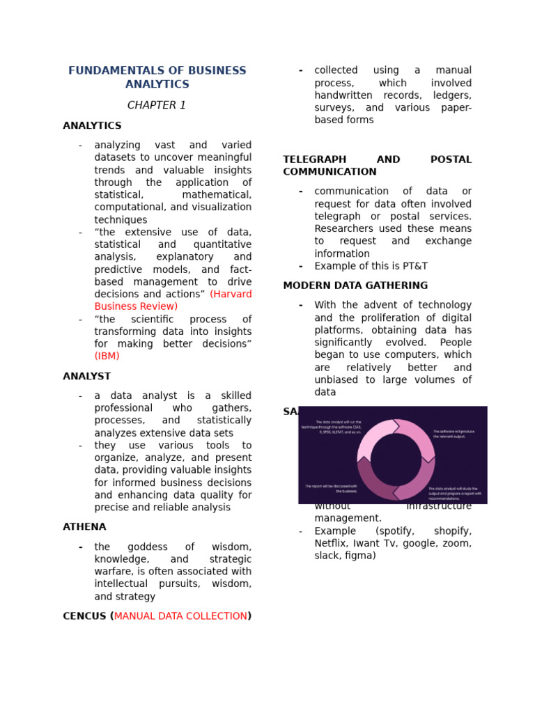 FUNDAMENTALS OF BUSINESS ANALYTICS - Reviewer | PDF | Analytics ...