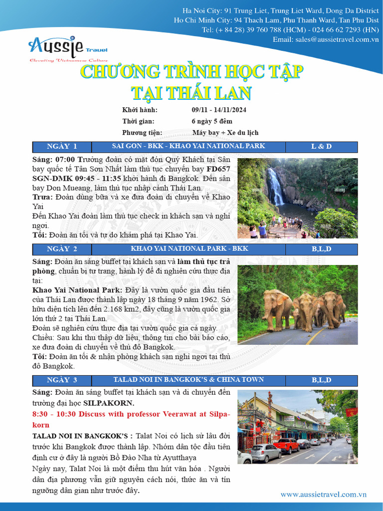 Aus. Thai Land 6n5d Vlu t11.2024 Ver2 | PDF