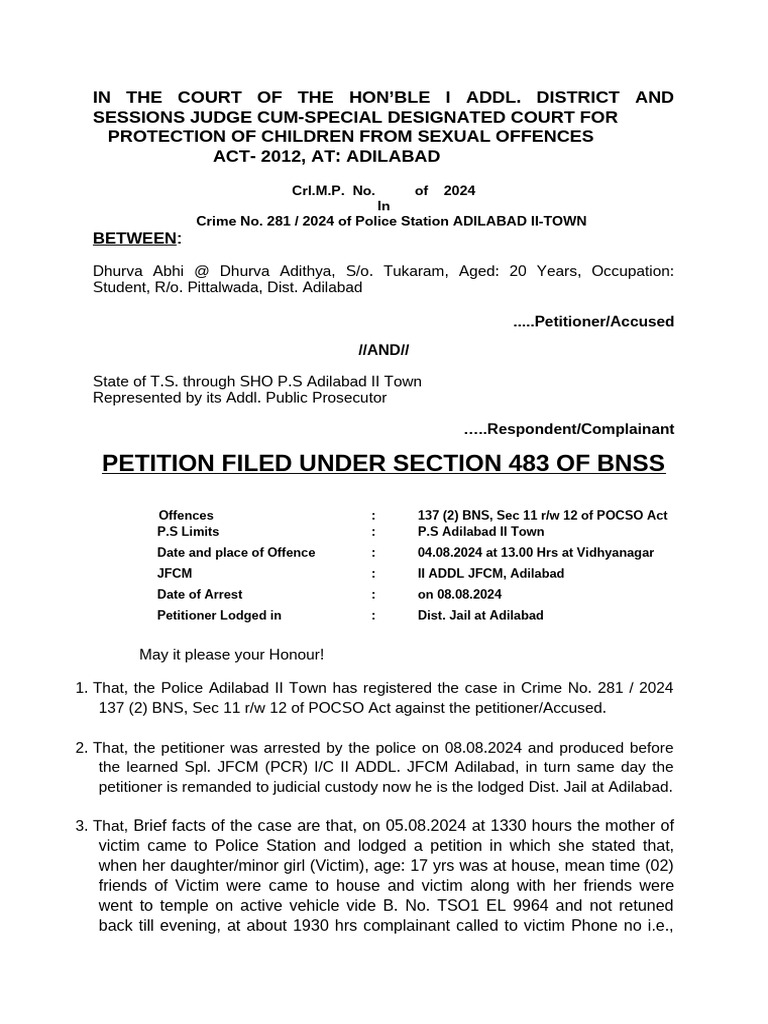 Pocso Bail | PDF | Bail | Legal Action