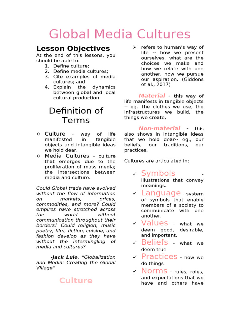 Group 8 Global Media Culture | PDF | Globalization | Communication