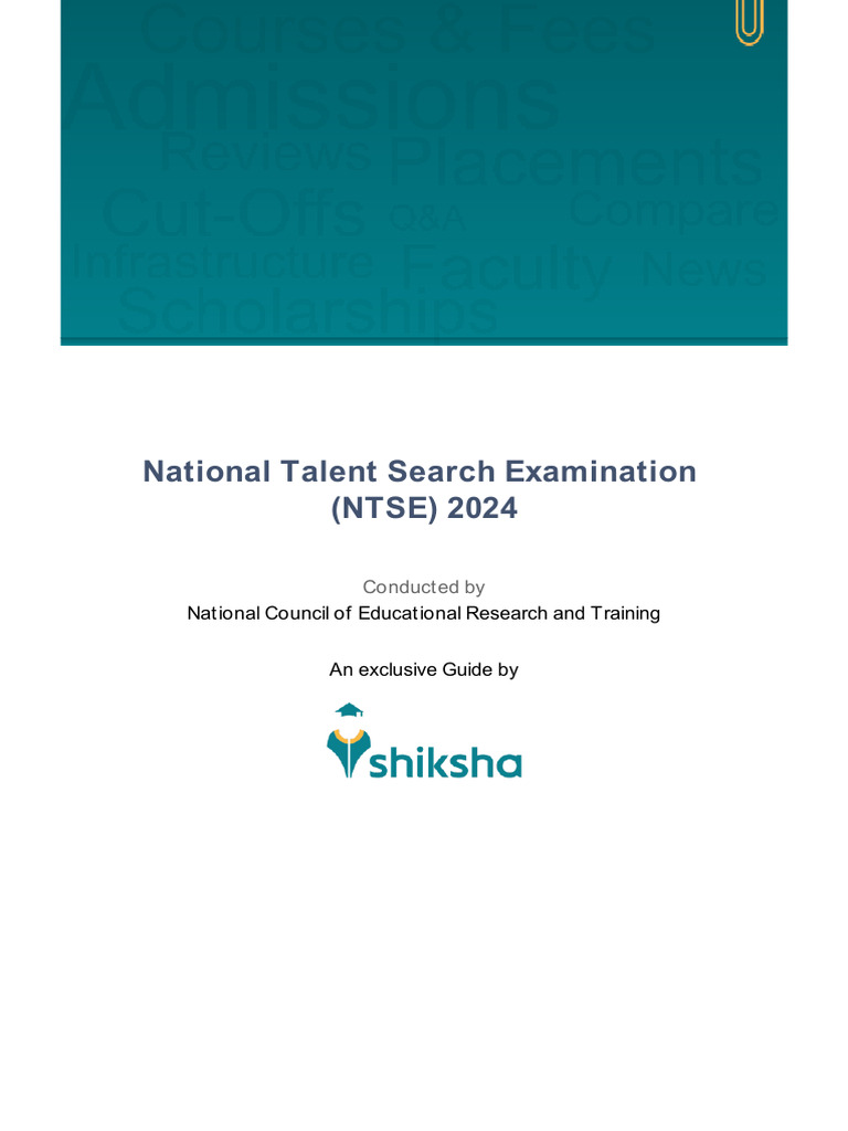 NTSE 2025 Application Guide and Details | PDF