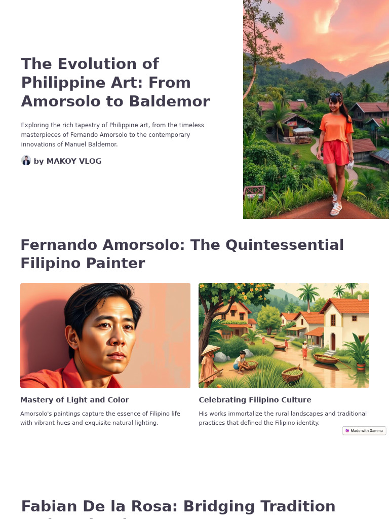 The Evolution of Philippine Art From Amorsolo To Baldemor | PDF ...