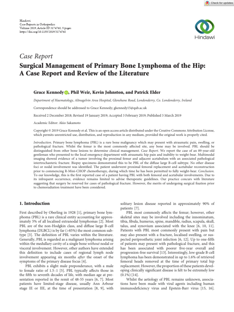Case Reports in Orthopedics - 2019 - Kennedy - Surgical Management of ...