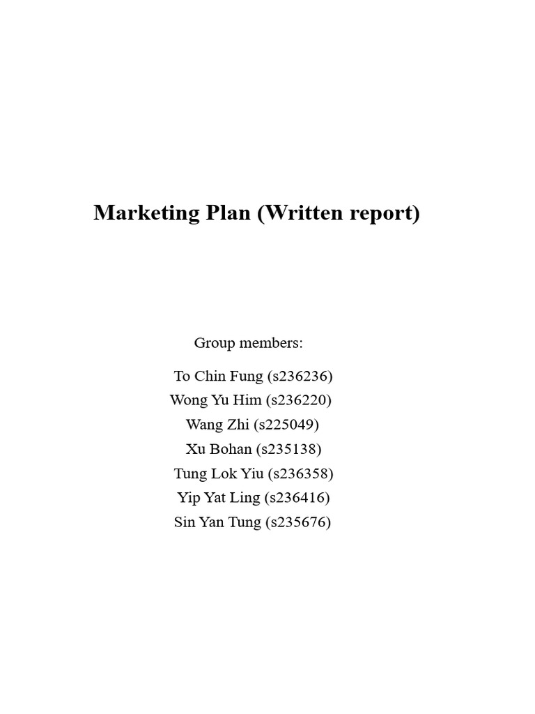 Marketing Group Project (Report) | PDF | Marketing | Market Segmentation