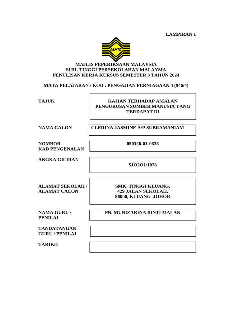 Lampiran KK PP 2024 | PDF