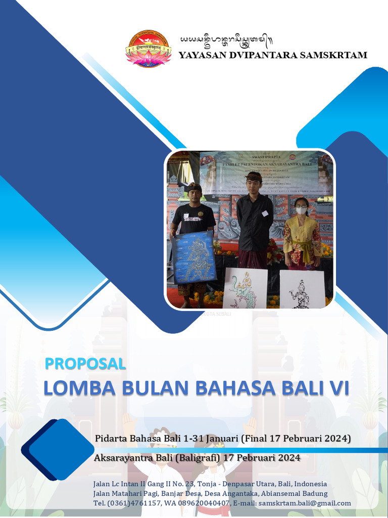 Proposal Bulan Bahasa Bali FINAL | PDF