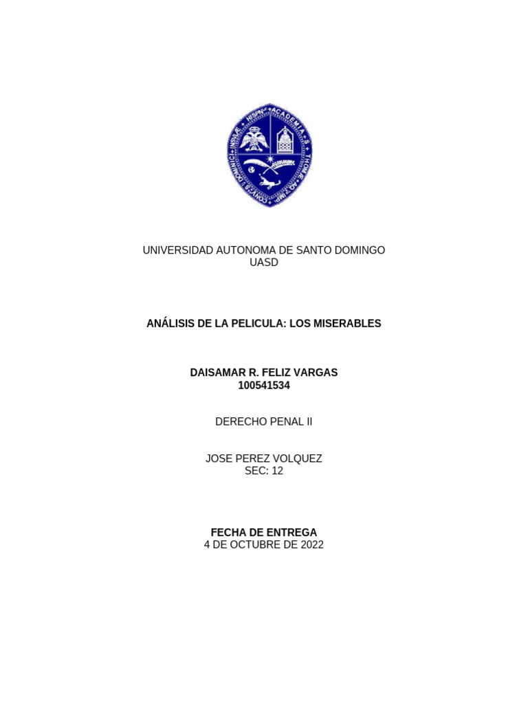 Análisis de "Los Miserables" (1998) | PDF | Los Miserables