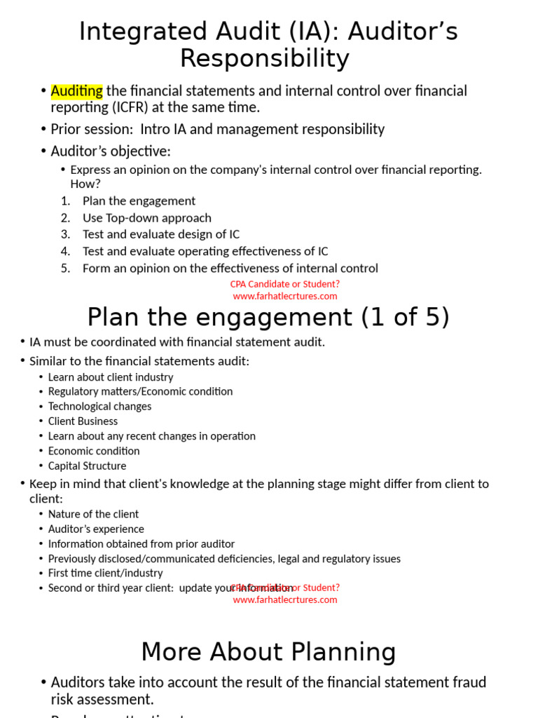 Integrated Audit Guide for CPAs | PDF | Internal Control | Audit