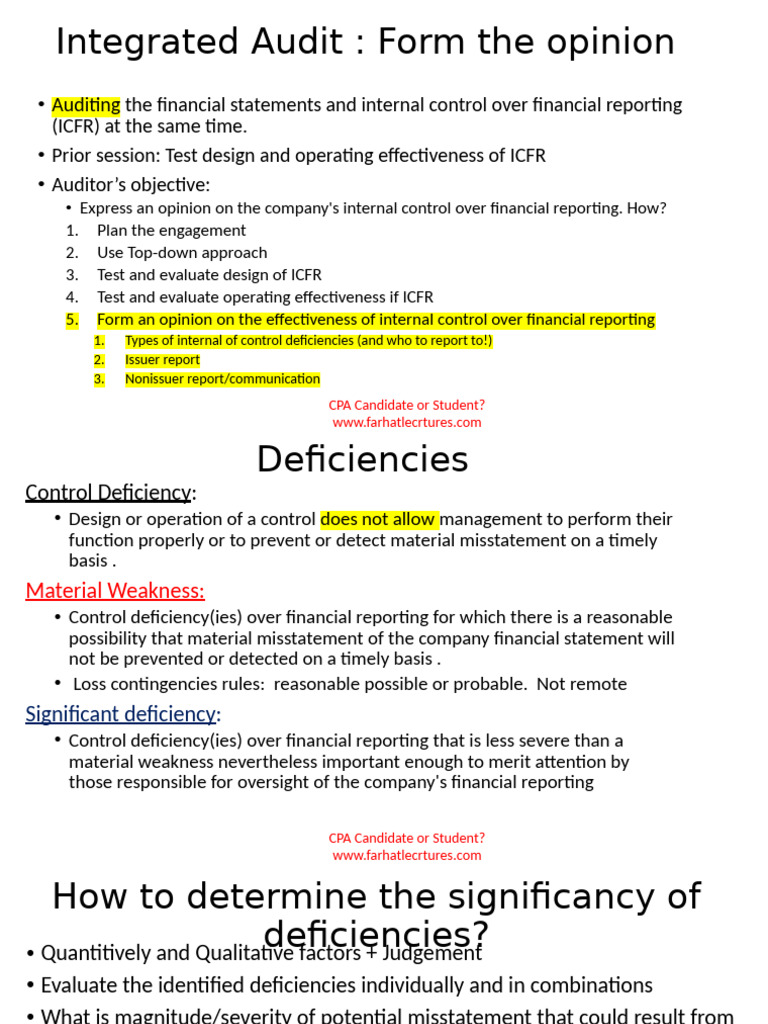 Control Deficiencies | PDF | Internal Control | Financial Statement